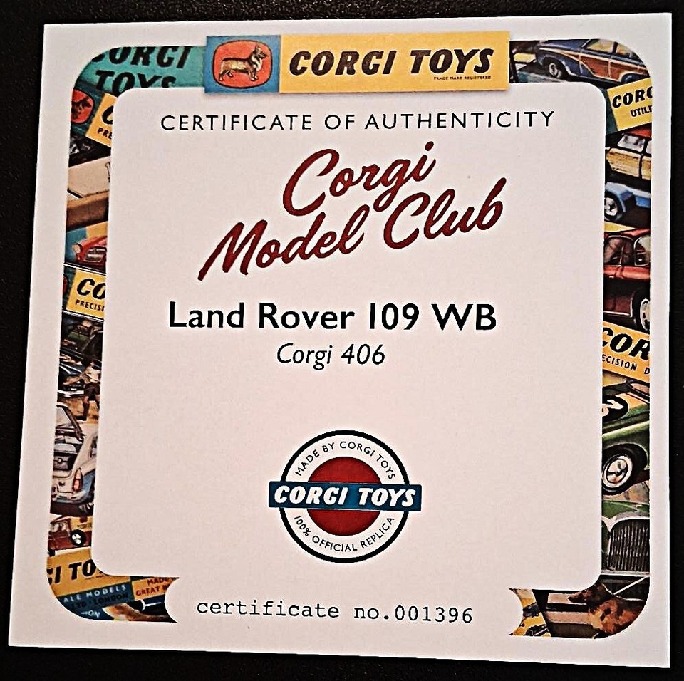 Corgi Model Club 406 - Land Rover 109 WB - 2025 Reissue + COA. | eBay UK