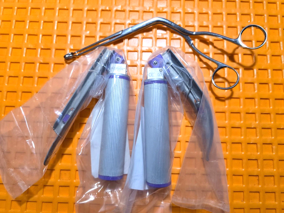 INTUBRITE Laryngoscope Miller+Mac Blade #3 With Medium Handle &- Magill ...