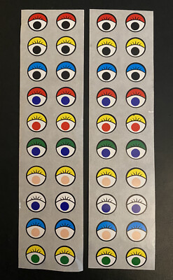 40 Colorful Eye Stickers. 20 Pairs of eyes NEW! | eBay