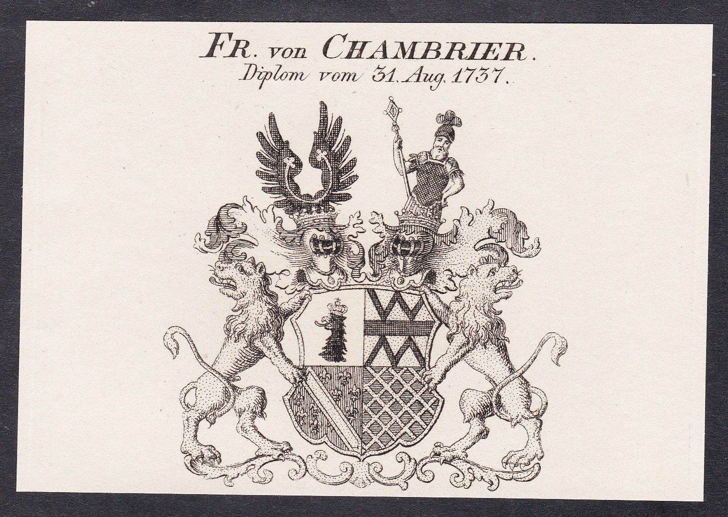 Chambrier Wappen coat of arms Kupferstich 1820 | eBay