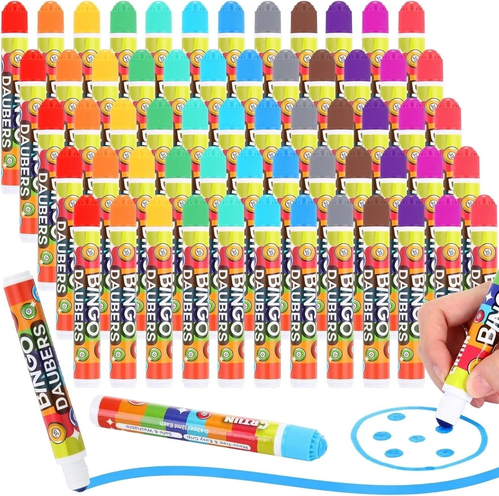 60 Pack Mixed Colors Set of Bingo Daubers Dot Markers Bingo Supplies in ...