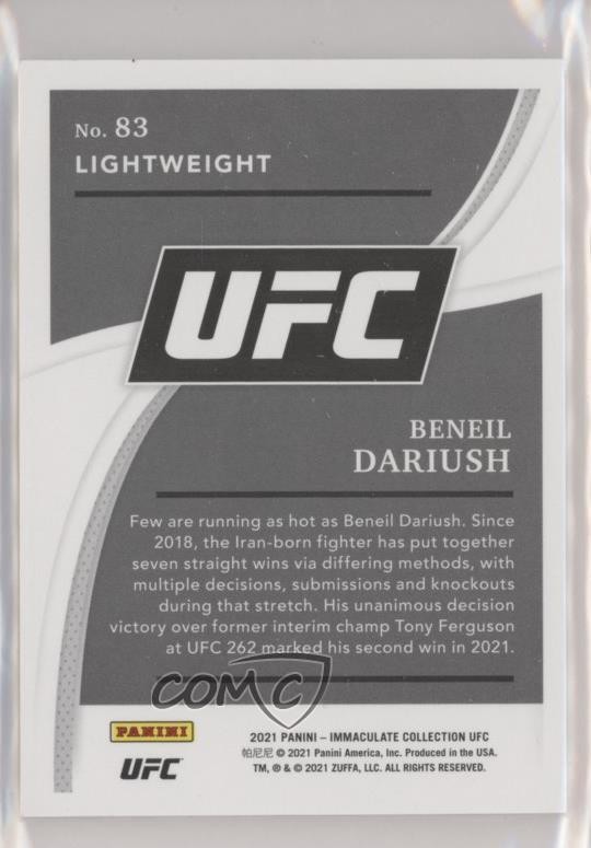 2021 Panini Immaculate UFC /65 Beneil Dariush #83 | eBay