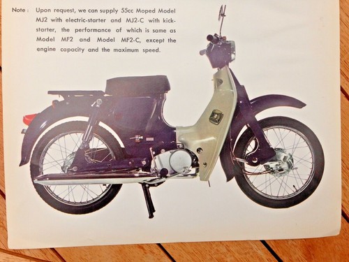 Yamaha MF2 MF2-C MJ2 55cc MJ2-C 1961-1962 Rare Original Sales Brochure ...