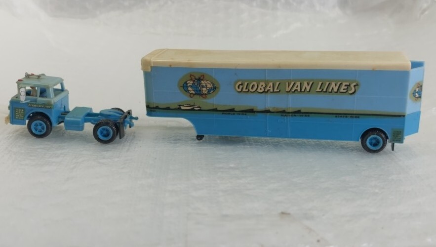 Ho Scale Ford Cabover Semi Truck and Trailer. Global Van Lines. | eBay