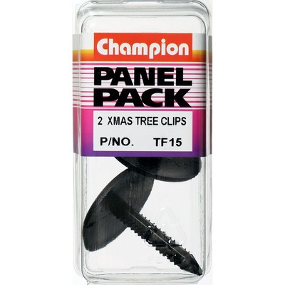Champion Fasteners Xmas Tree Clip Black Len: 39.5mm Stem Dia: 7.5mm ...