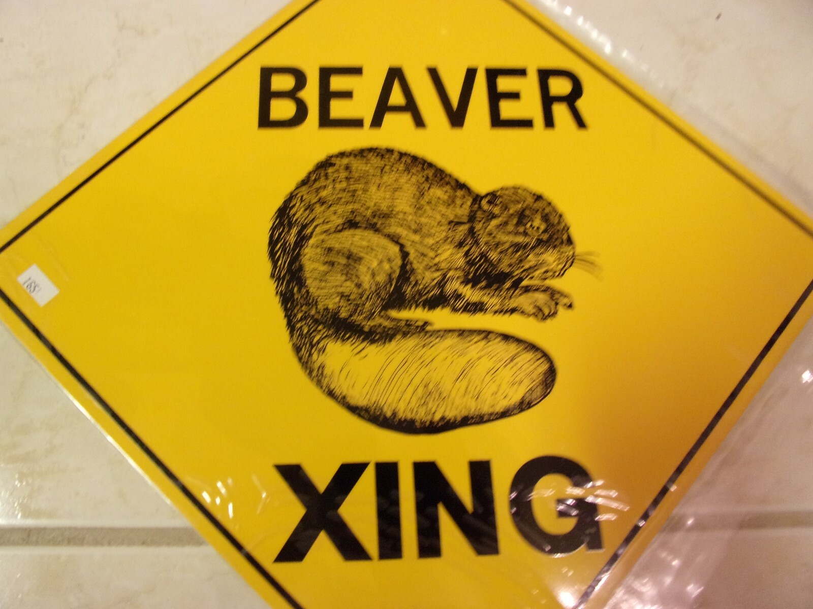 BEAVER XING Aluminum Novelty Amber Sign 17" X 17" DIAGONAL SIGN ...