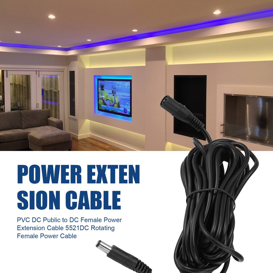 DC Extension Cable Connector Extension Cord Jack Adapter Lead Cable ...