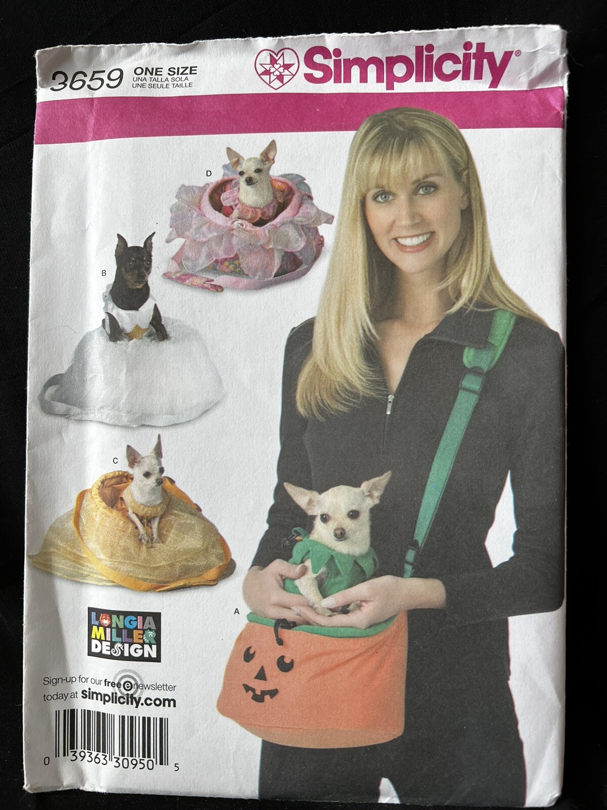 Simplicity Pattern 3659 X-Small Dog Costume Carrier New Uncut | eBay
