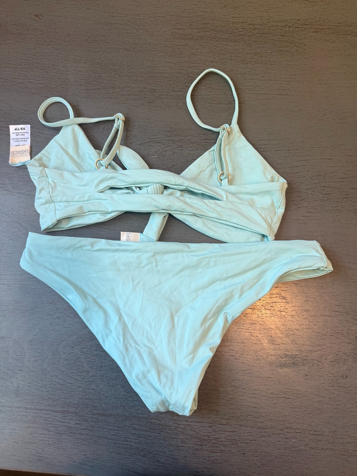NEW ligth blue L SPACE two piece swimsuit bikini size XS | eBay