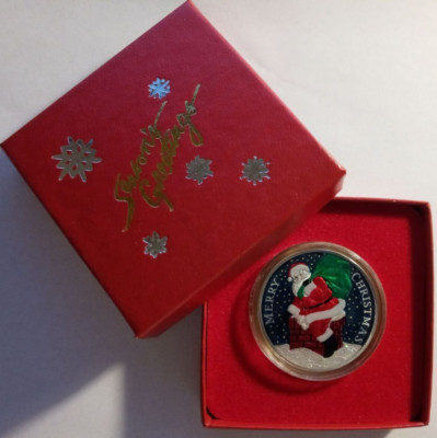 2023 - 1oz .999 Hand Painted CHRISTMAS SANTA Silver COIN Gift Boxed | eBay