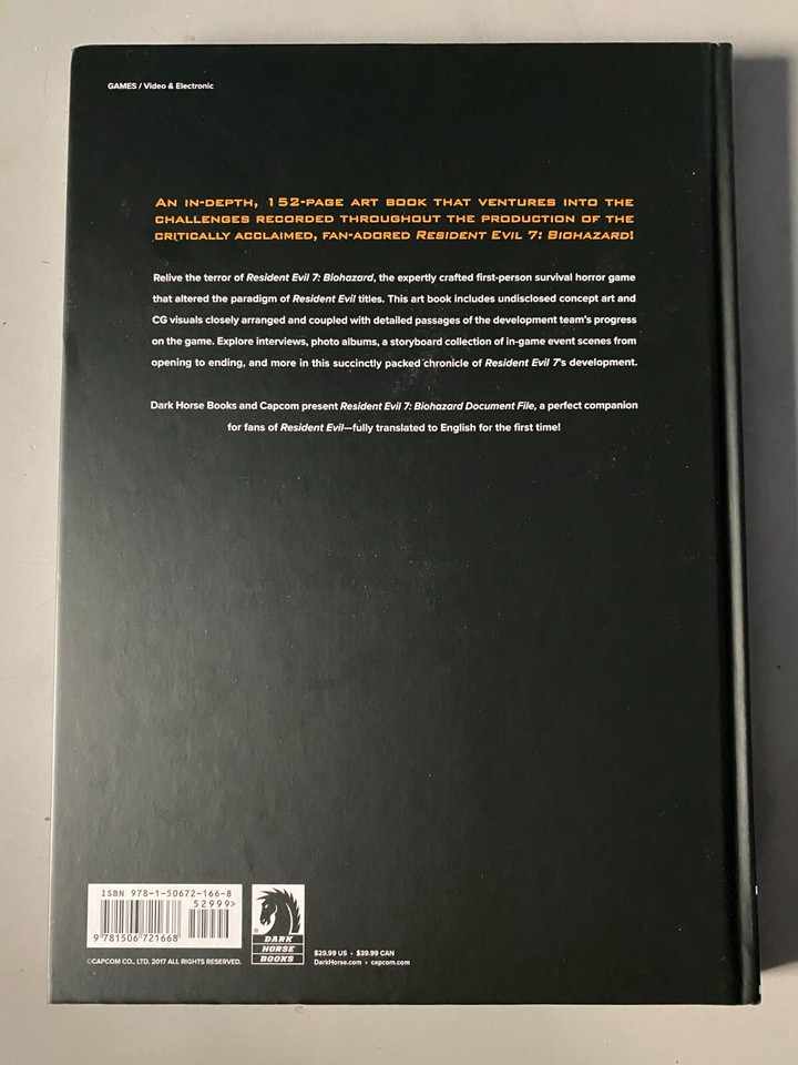 Resident Evil 7: Biohazard Document File Capcom 9781506721668 | eBay