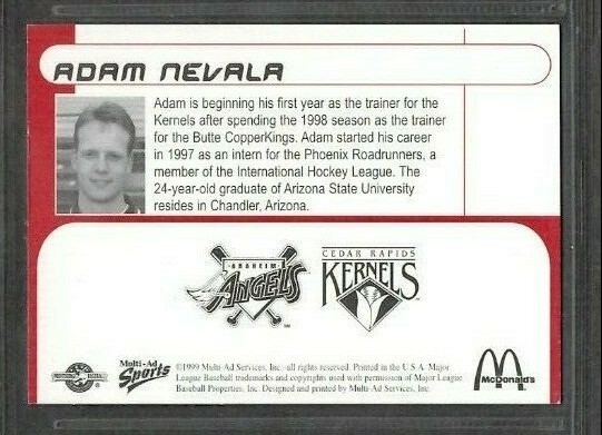 1999 Multi-Ad Sports Cedar Rapids Kernels Adam Nevala Trainer signed ...