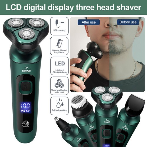4 In 1 Mens Electric Shaver Razor Wet/Dry Rechargeable Rotary Cordless ...