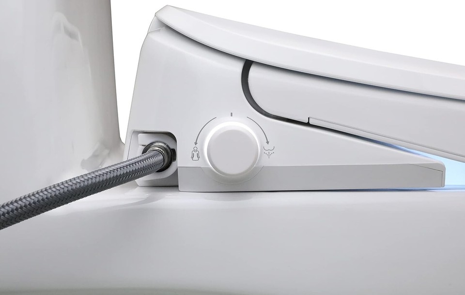 ALPHA BIDET UX Pearl Bidet Toilet Seat in Elongated White | Ultra Low ...