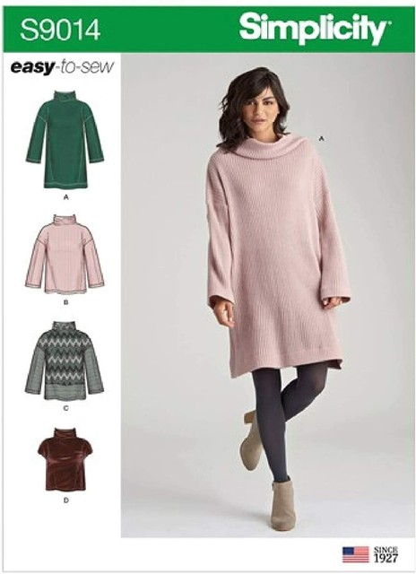 Simplicity Sewing Pattern R10369 / S9014 Knit Tops Sz. Cut Size Small ...