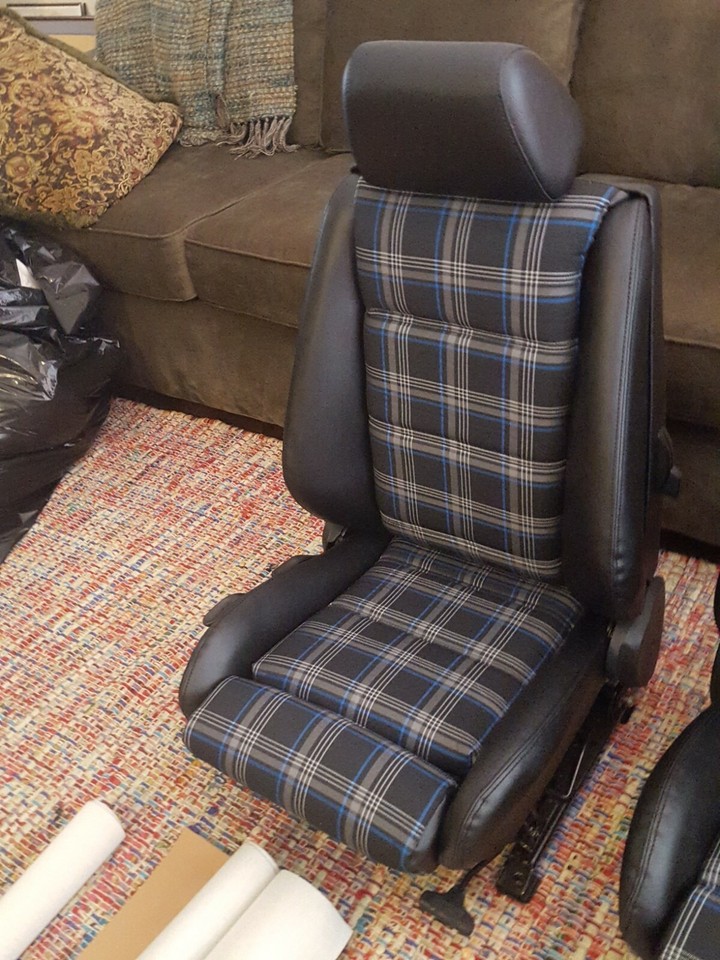 BMW E30 325e 325i 318 SPORT SEAT UPHOLSTERY KIT CENTERS GERMAN TARTAN ...