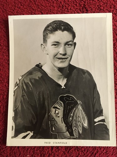 Fred Stanfield team issued press photo Chicago Blackhawks Boston Bruins ...