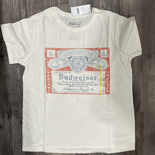 Budweiser Women's T shirt Short sleeve Regular Fit Graphic Size S Scoop ...