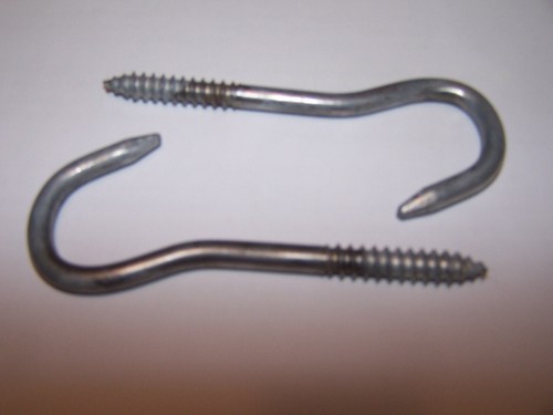 (2) Lag Bolt Hooks 1/4" X 4 3/8" with 1 1/16" opening Steel Zink Plated ...