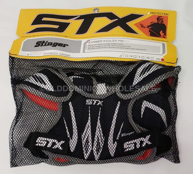 STX Lacrosse Stinger Black Shoulder Pad for Beginnerintermediate ...