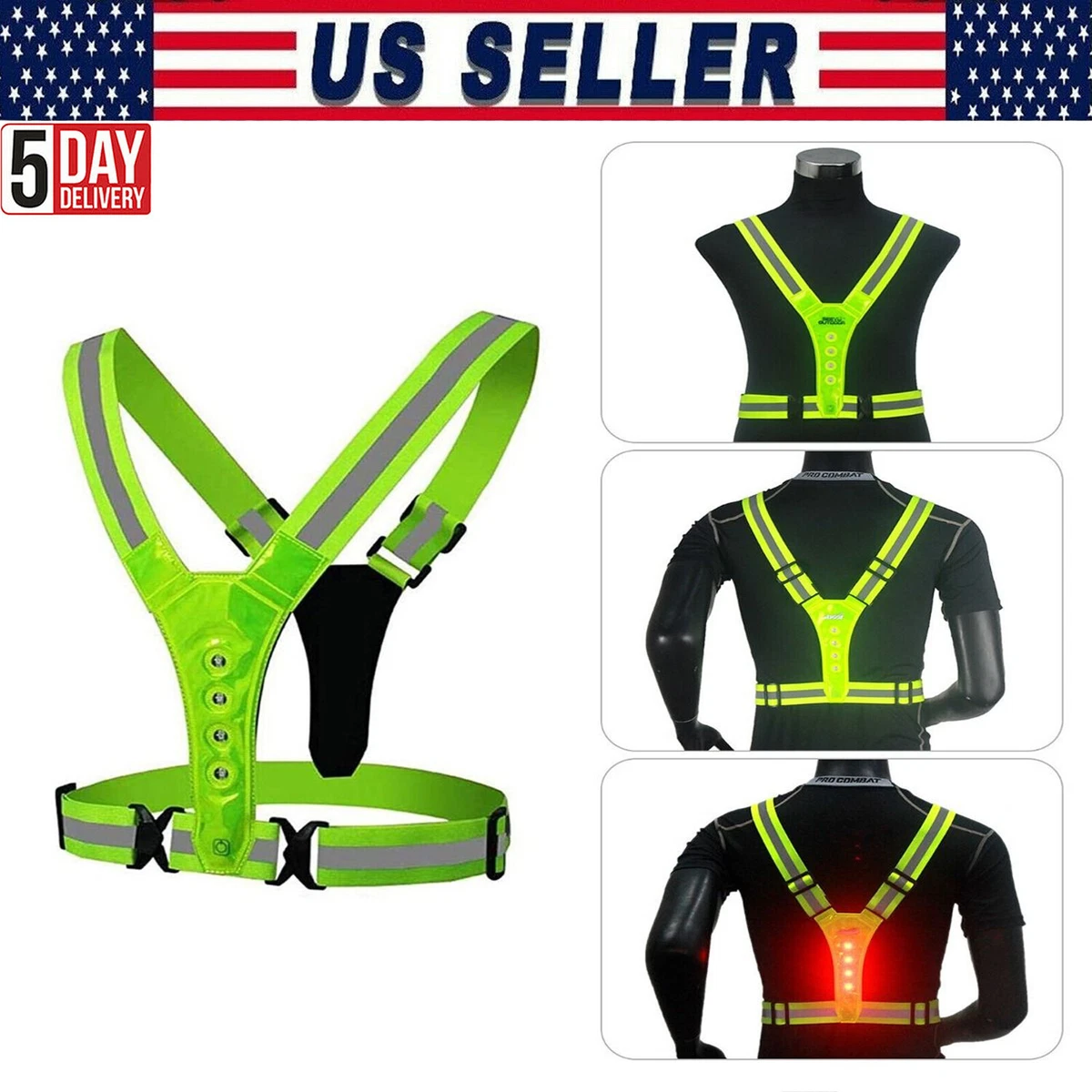 Lighted Traffic Safety Vest | Shelly Lighting