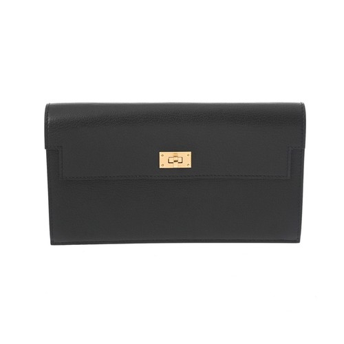 HERMES Kelly Pocket Long Shave black Women Purse | eBay