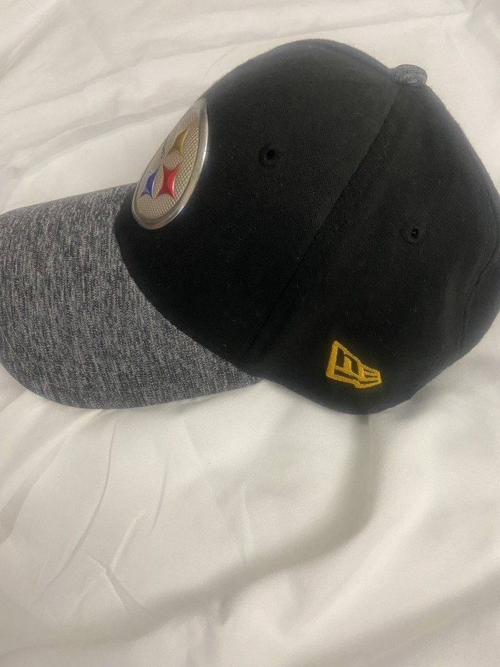 Pittsburgh Steelers Hat Cap Fitted Mens sm/med Black Gray NFL Football ...