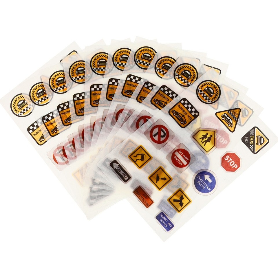 10 Sheets Street Signs Road Traffic Decals Small Mini Stop Stickers ...