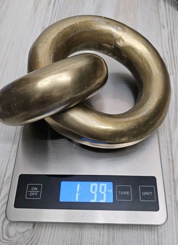 Gold Tone Metal Art Sculpture Interlocking Rings Accent Desk Shelf ...