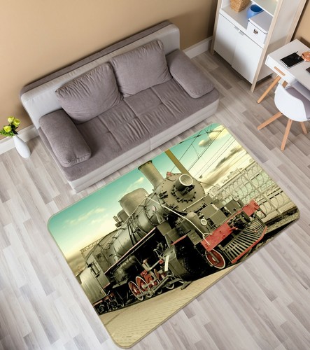 3D Locomotive Train NAO351 Transport Game Rug Mat Elegant Photo Carpet ...
