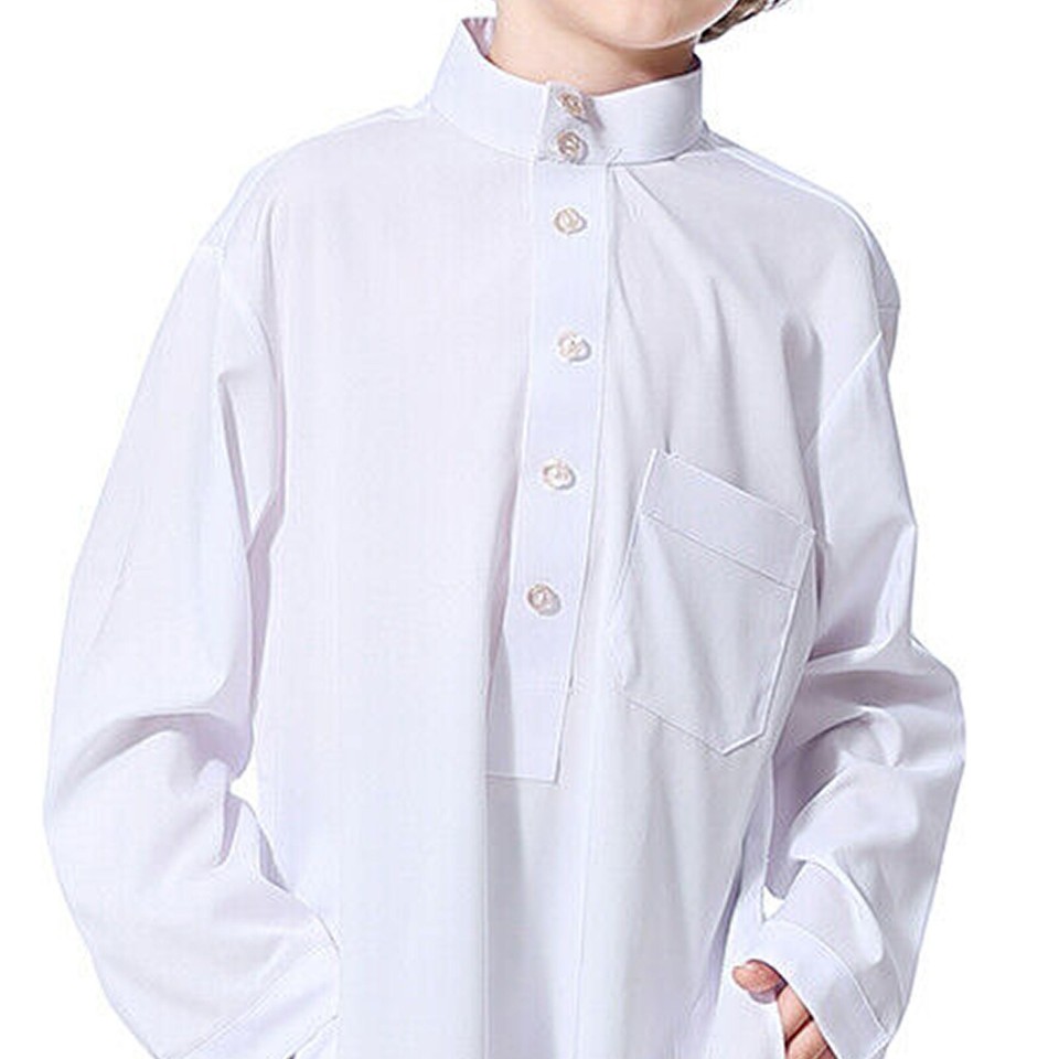 Boys KIDS SAUDI Arabic Thobe Robe Top Pants Kaftan Arab Islamic Muslim ...