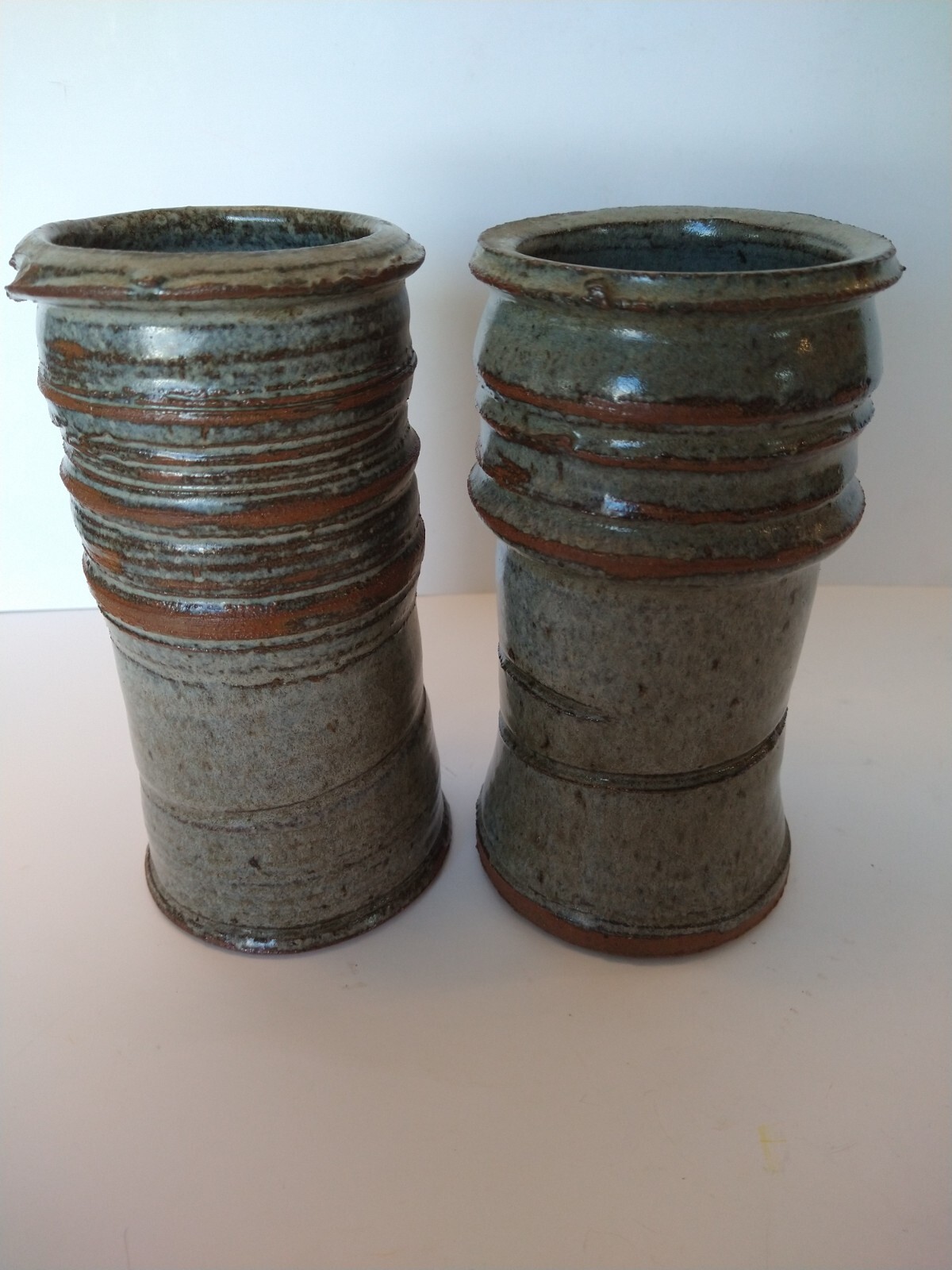 Vintage 1979 Handmade Pottery Cylinder Cups / Vase, Unique, Rare, One ...