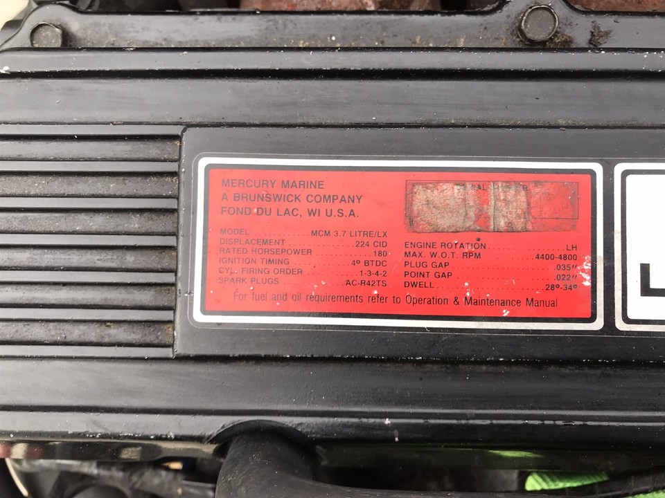 Mercury Marine MerCruiser 3.7 L 180 HP 470 Engine NO SALT Drop In Ready ...