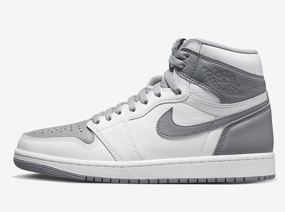 Nike Air Jordan 1 Retro High OG Stealth White Gray Mens 555088-037 GS ...
