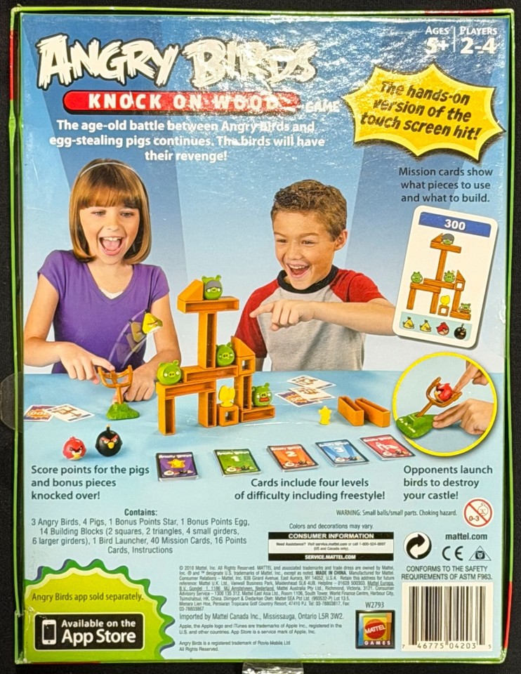 Mattel Imaginaction Based on App ANGRY BIRDS KNOCK ON WOOD GAME | eBay