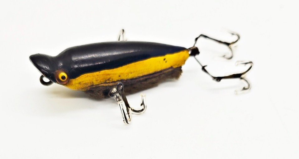 Very Strange Old Unknown Maker Glass Eye Mouse Black & Yellow With ...