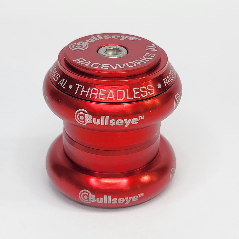 NEW - BULLSEYE BMX 1 1/8" RACEWORKS PRESS IN HEADSET - RED ANO ANODIZED ...