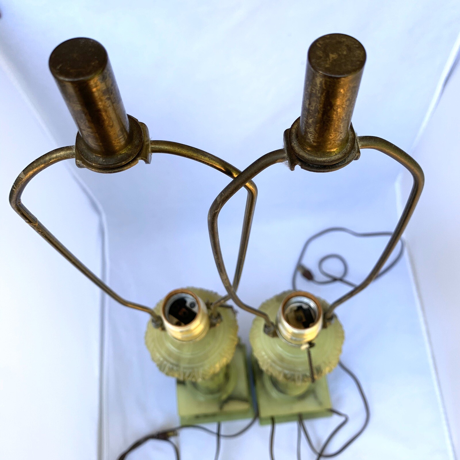 Pair Of Italian Hand Carved Green Alabaster Neoclassic Style Column ...