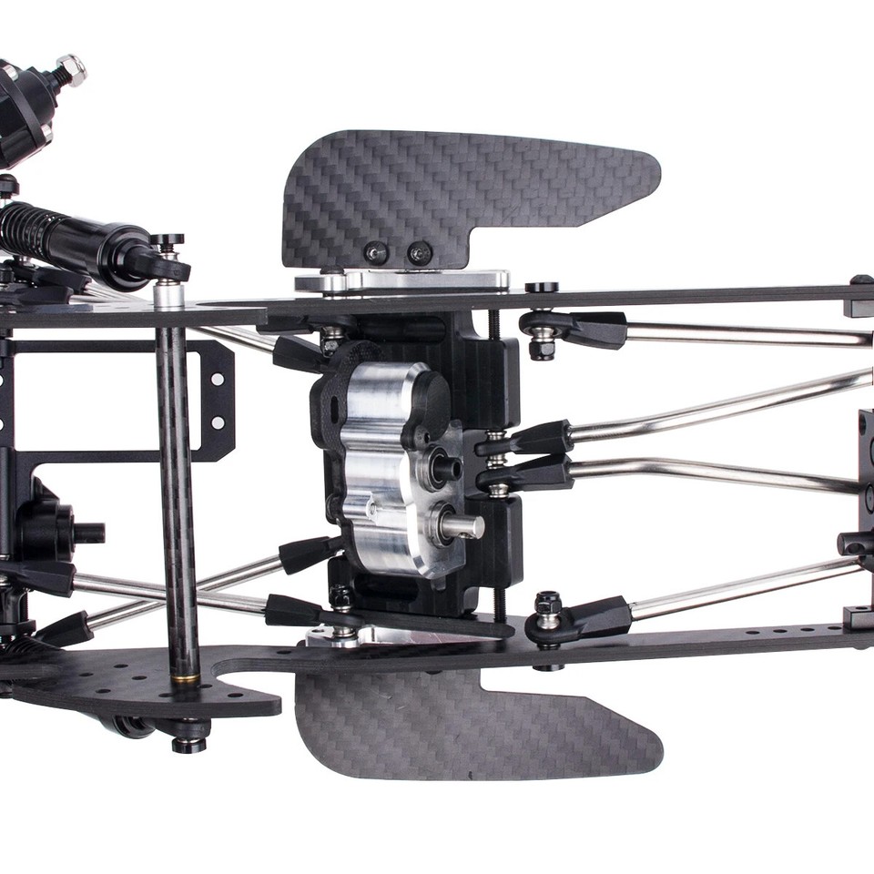 Carbon Fiber LCG Chassis Frame Rails Gearbox Set For 1/10 Axial SCX10 ...