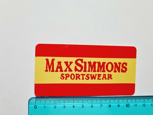 Adhesive Max Simmons Sportswear Sticker Autocollant Vintage 80s ...
