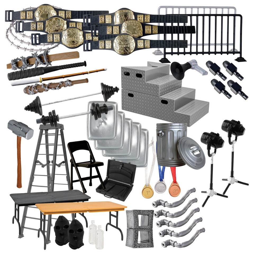 50 Piece Accessory Starter Kit for WWE & AEW Wrestling Action Figures ...