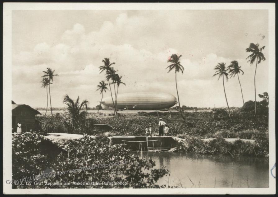Germany 1933 Zeppelin 1st SAF Mi298 Brazil CREW RPPC Cover Beuerle ...