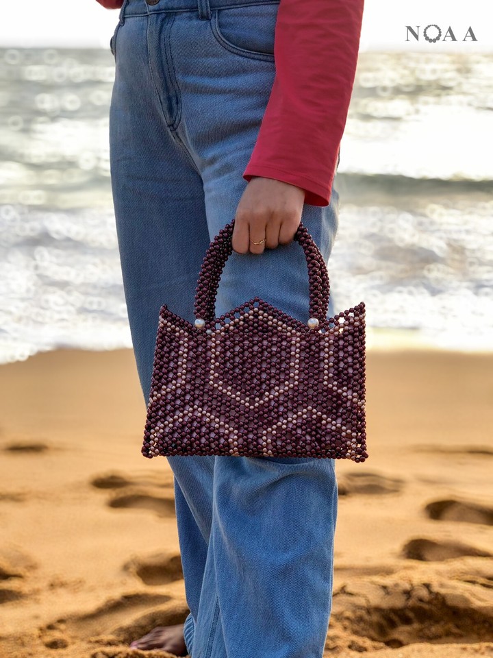 Stylish Handmade Double Handle Women Beaded Handbag | eBay