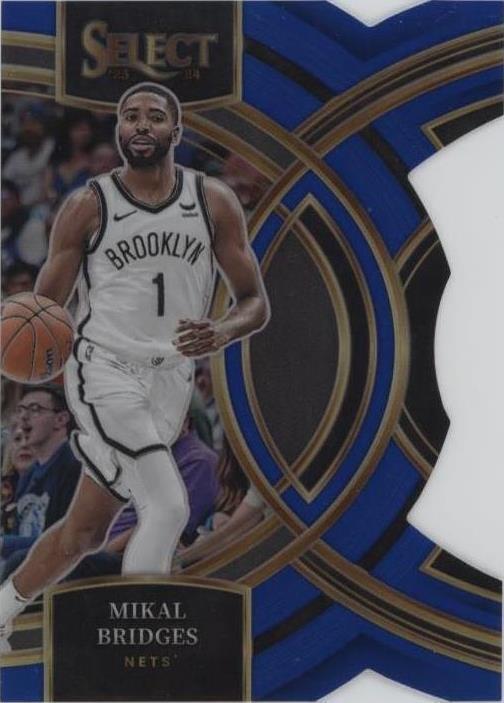 2023-24 Panini Select - Premier Level Mikal Bridges #167 Blue Prizm Die ...