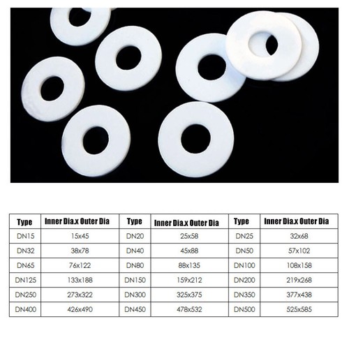 PTFE Flat Washers Sealing Gasket ID 6mm-325mm Shim High Temp / Oil ...