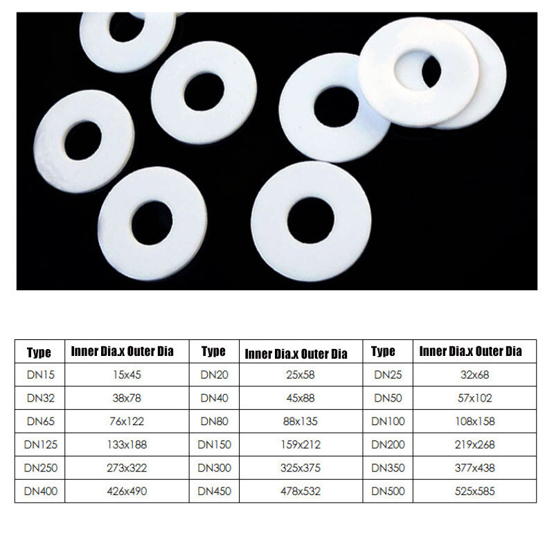 PTFE Flat Washers Sealing Gasket ID 6mm-325mm Shim High Temp / Oil ...