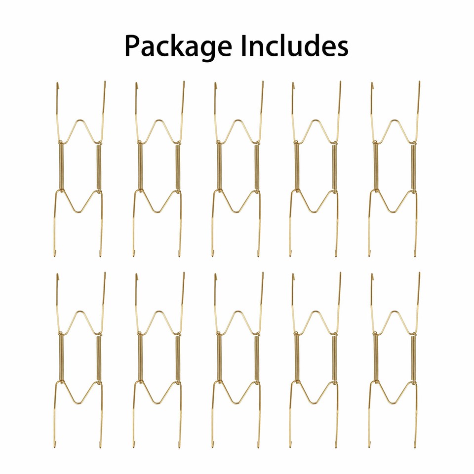 10/12pcs Golden Spring Plate Wire Hanger for 6"-16" Plates Display Wall ...