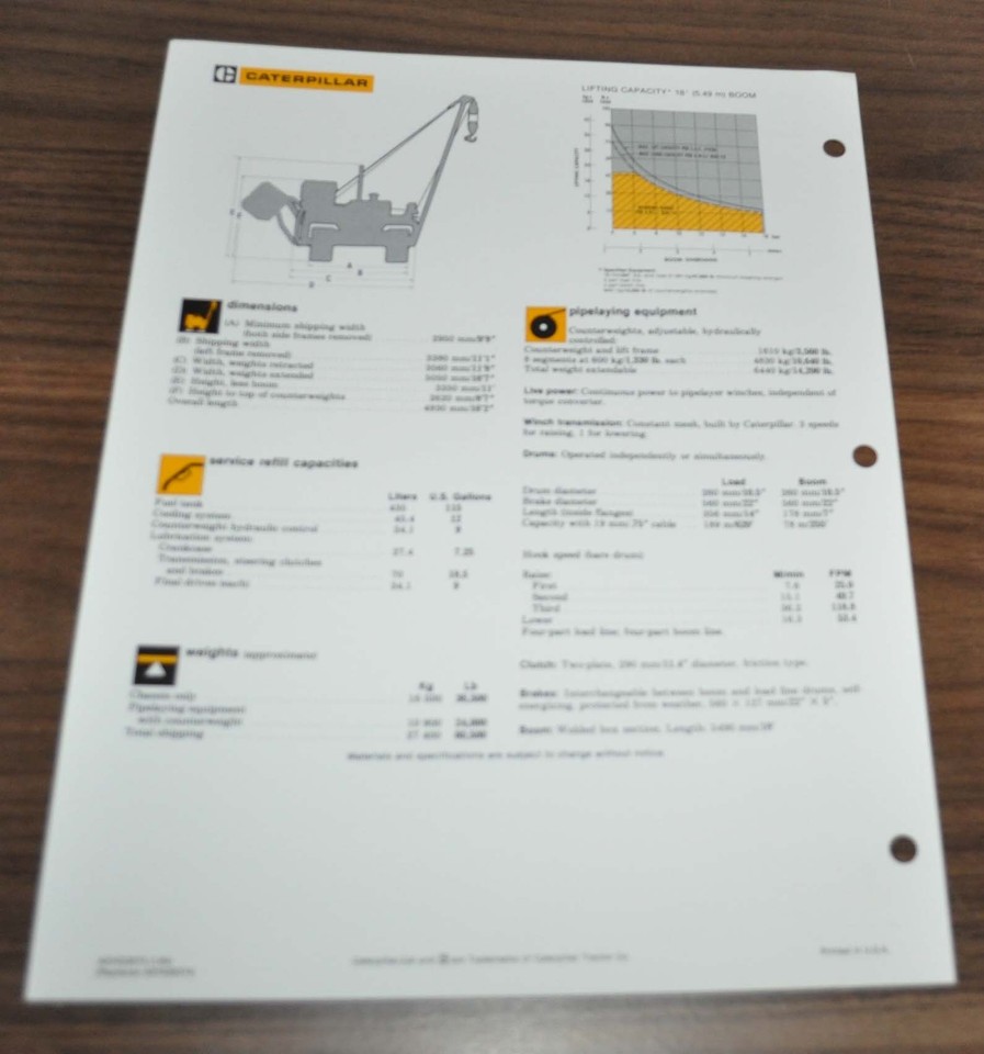 Caterpillar 572G Pipelayer Tractor Specification Technical Cat Brochure ...