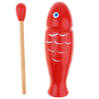 Red Wooden Fish Shape Crow Sounder Percussion Instrument | eBay