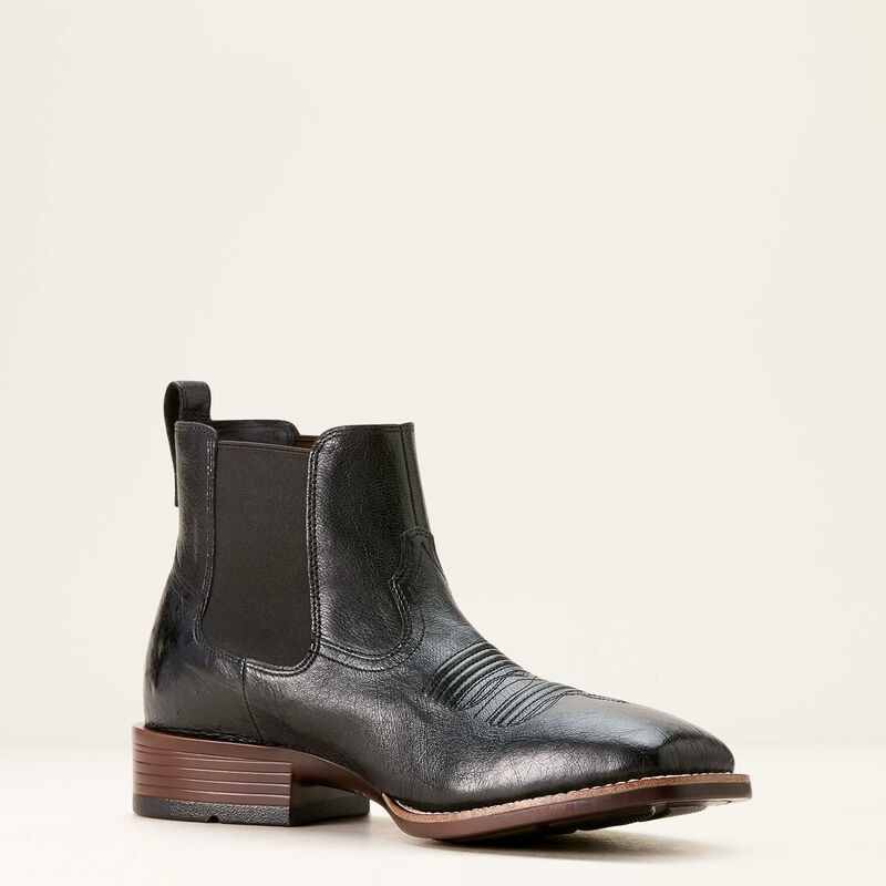 9.5 D - NEW Ariat Booker Jet Black Square Toe Western Boot SMOOTH QUILL ...